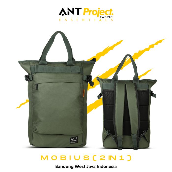 Promo ANT PROJECT - Ransel Pria MOBIUS 2 in 1 - Olive - Tote Bag - Kota ...
