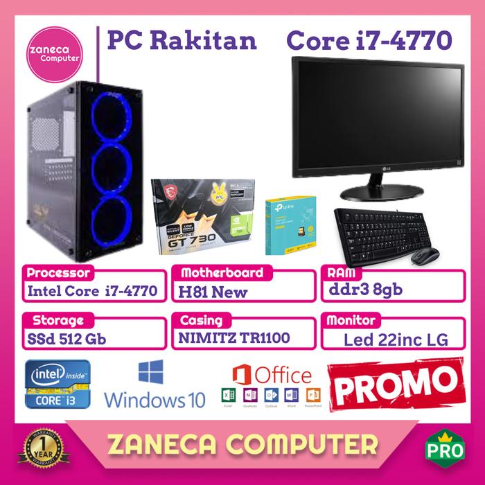Jual PAKET KOMPUTER PC RAKITAN DESIGN i7-4770 RAM 8GB SIAP PAKAI Murmer ...