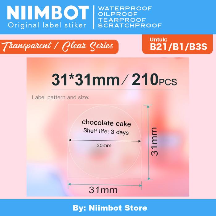 Jual Thermal Label Sticker Niimbot B21 Refill Label - Bening ...