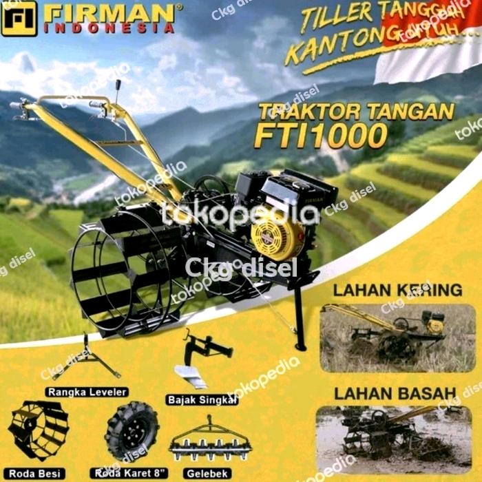 Jual Traktor Tangan Firman FTI 1000 Capung Bajak Sawah + Penggerak 7.5 ...