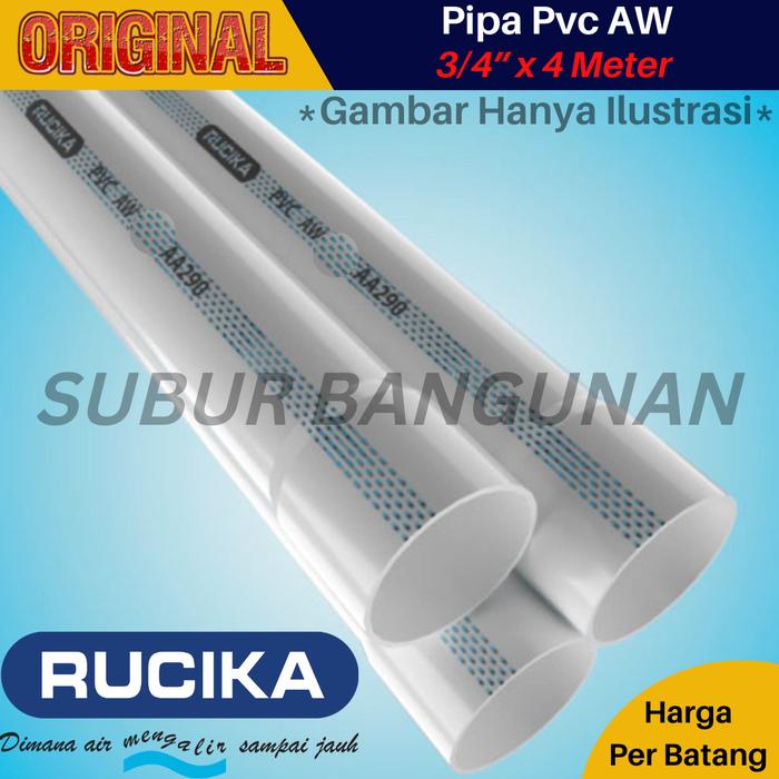 Jual Pipa PVC Rucika Aw 3/4" Pipa Paralon Pralon 3/4 Inch Pipa Air ...