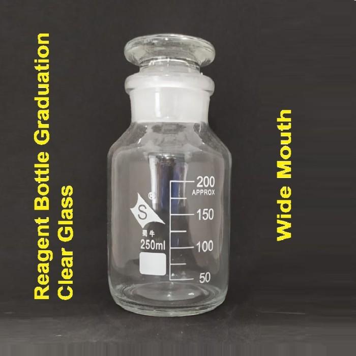 Jual REAGEN BOTOL 250 ML CLEAR PUTIH WIDE MOUTH REAGENT BOTTLE BENING ...