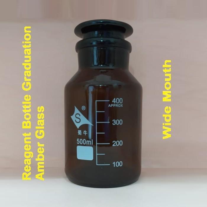 Jual REAGEN BOTOL 500 ML BROWN AMBER WIDE MOUTH REAGENT BOTTLE COKLAT ...