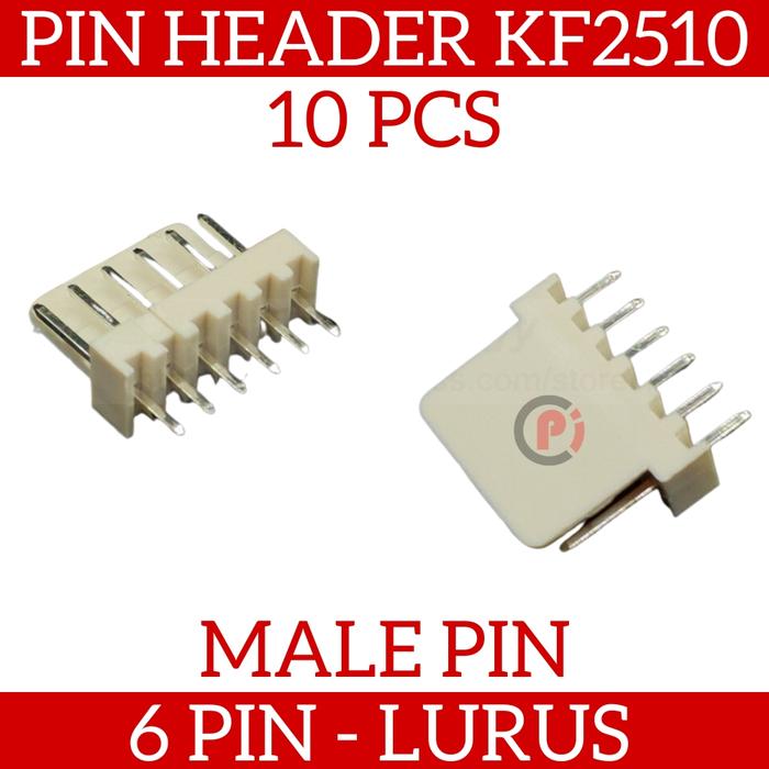 Jual Isi 10 Pcs Konektor Pin Header Male KF2510 6 Pin 6P Lurus Straight ...