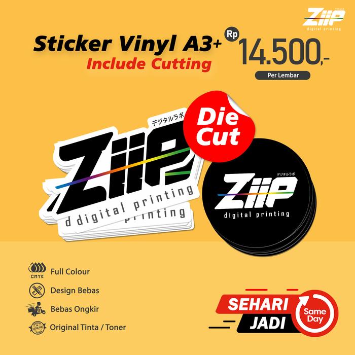 Jual Cetak Sticker Label Vinyl A3+ Include Die-Cut - Doff/Matte ...