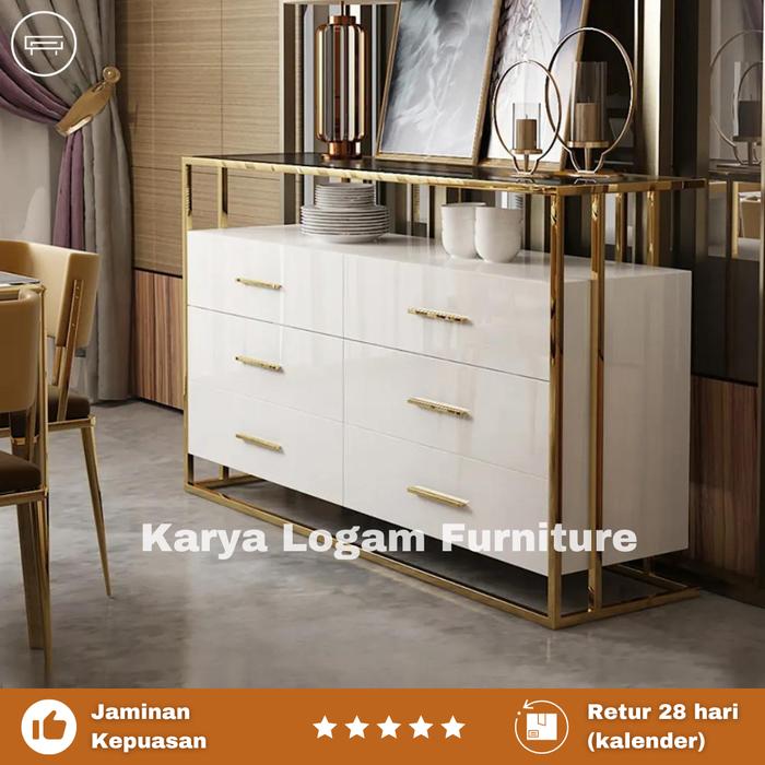 Jual Lemari Buffet Console Modern Minimalis - Stainless dan HPL Mewah ...