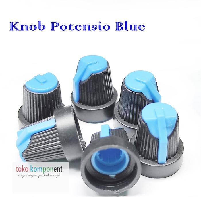 Jual Knob Potensio Plastik warna biru Tutup Potensiometer Putar Kenob ...