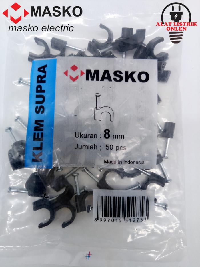 Jual KLEM KABEL PAKU BETON NO 8 MM ( 50 PCS ) MASKO / CABLE CLIP ...