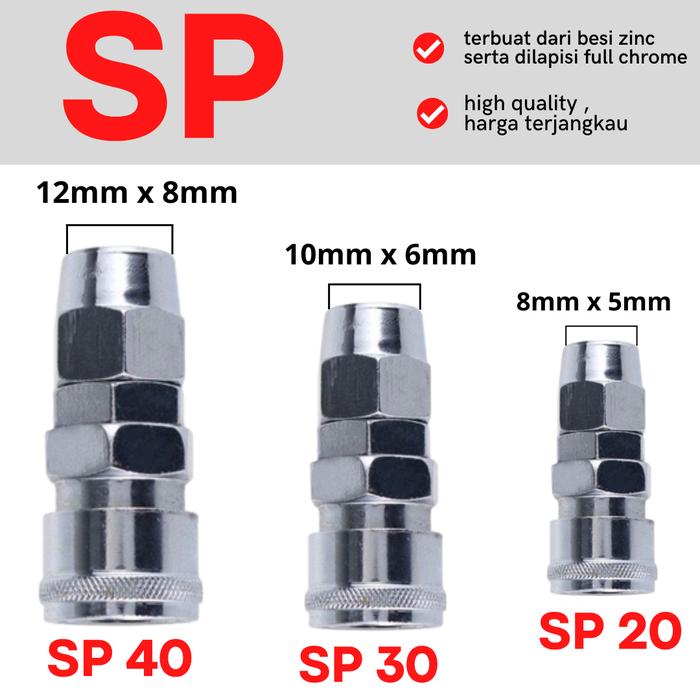 Promo Quick Coupler Plug Sambungan Selang Kompresor Angin SATUAN - SP ...