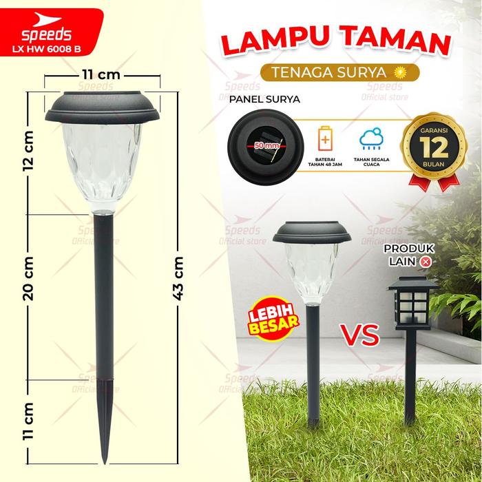 Promo SPEEDS Lampu Taman Solar Panel Lampu Tenaga Matahari Tancap 202 ...