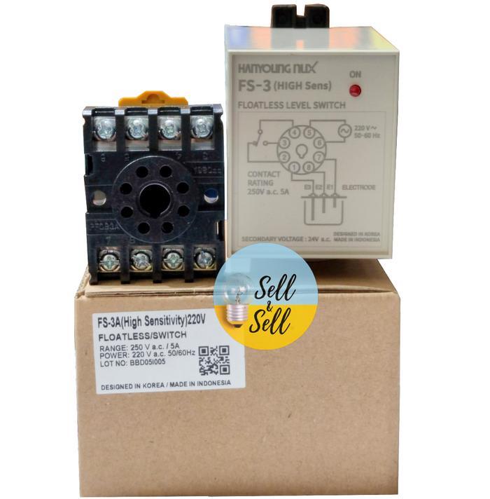 Jual Floatless Switch FS-3A Hanyoung + Socket /WLC FS3A+Soket 8 Pin ...