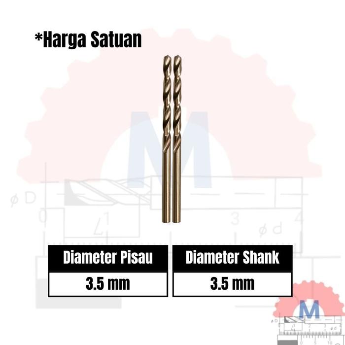 Promo Drill HSS Cobalt M35 Mata Bor kobalt 1mm - 10mm - 3.5mm - Kota ...