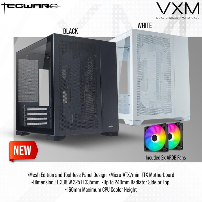 Jual Tecware VXM Dual Chamber Mesh m-ATX Case - Hitam - Kota ...