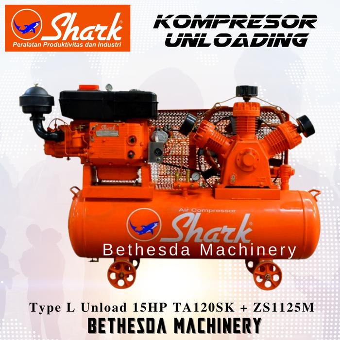 Jual Kompresor Udara 15 HP Compressor Angin 15HP Diesel Penggerak 28HP ...