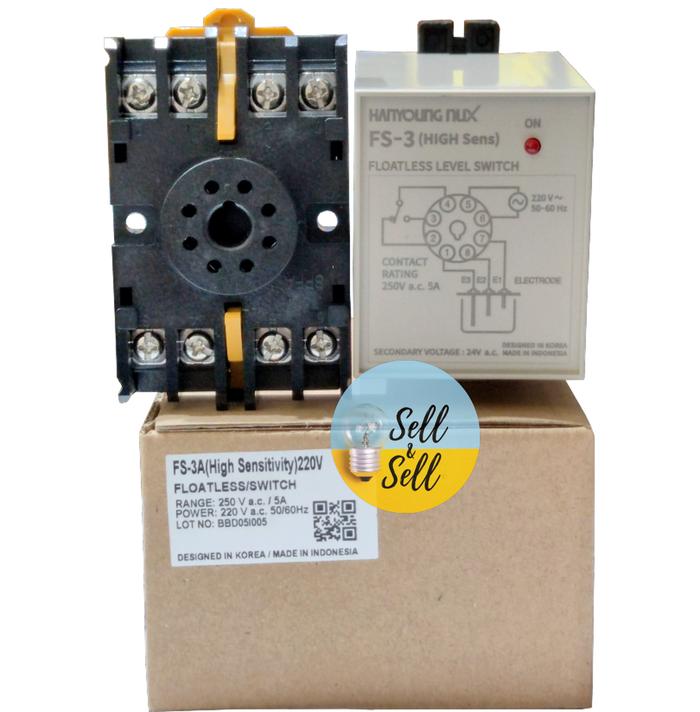 Jual Floatless Switch FS-3 Hanyoung (220V)+Socket Lock /WLC FS3+Soket 8 ...