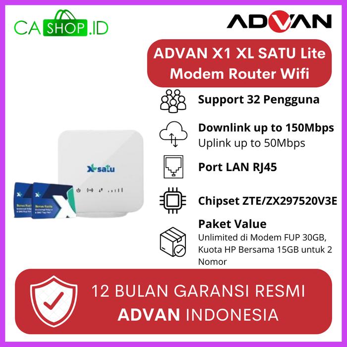 Jual Advan Xl Satu Lite Internet Rumah Unlimited Kuota Modem Router ...