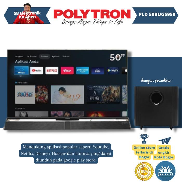 Jual POLYTRON 4K UHD Smart Cinemax Soundbar Google TV 50 Inch PLD ...