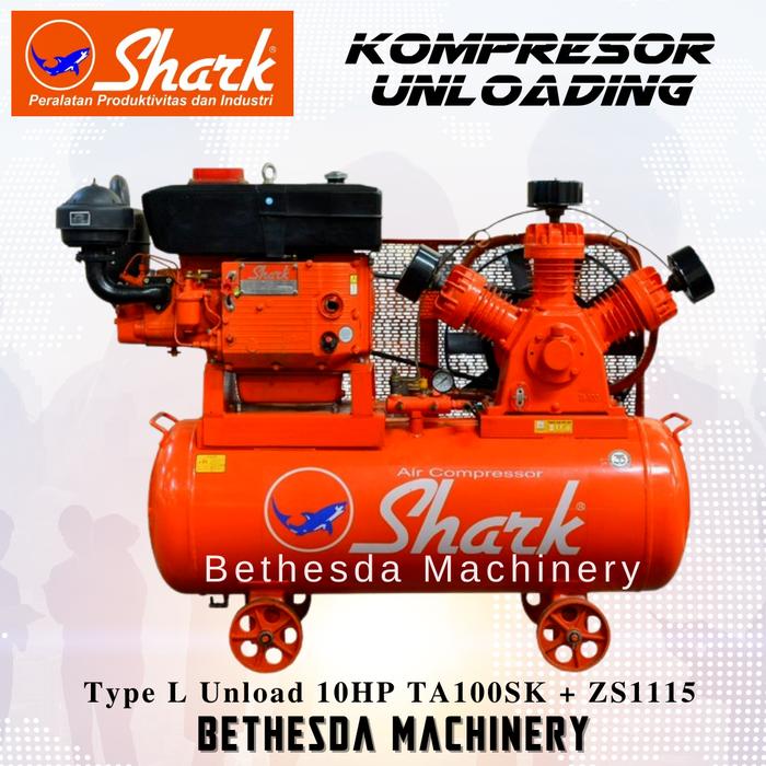 Jual Kompresor Udara 10 HP Compressor Angin 10HP Diesel Penggerak 24HP ...