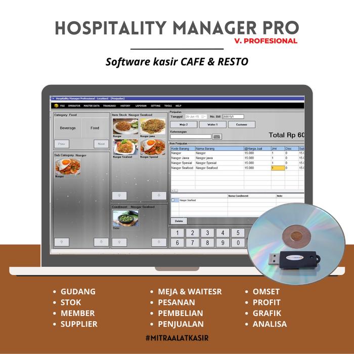 Jual SOFTWARE PROGRAM KASIR CAFE RESTO RESTORAN (HOSPITALTY MANAGER V ...