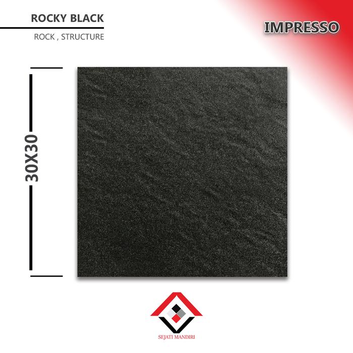 Jual Keramik 30x30 - Motif Batu alam - IMPRESO Rocky Black - Kab ...