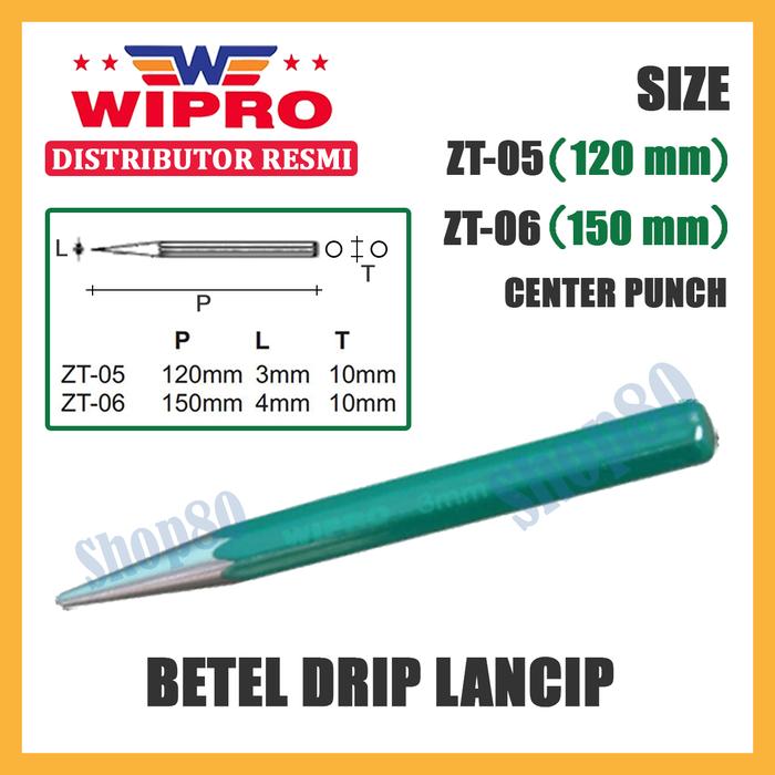 Jual Wipro Penanda Titik Bor Betel Drip Lancip Center Punch 120 150 mm ...