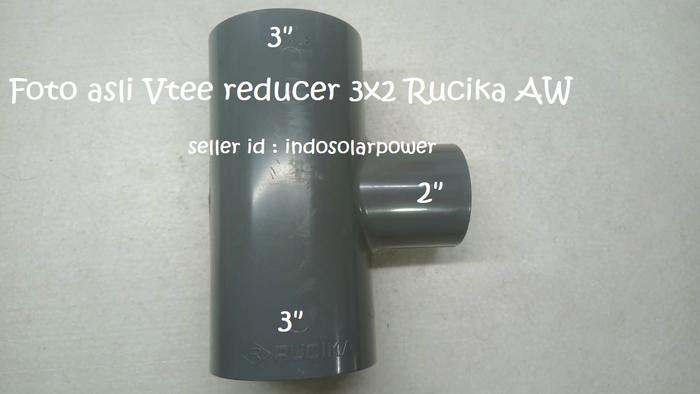 Jual TEE 3" 3 inch V vlok Tee reducer 3x2 pipa PVC letter T Rucika AW D ...