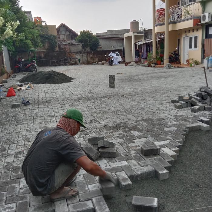 Jual Paket Pemasangan Paving Block Model Bata Abu 8 cm Hidrolik ...