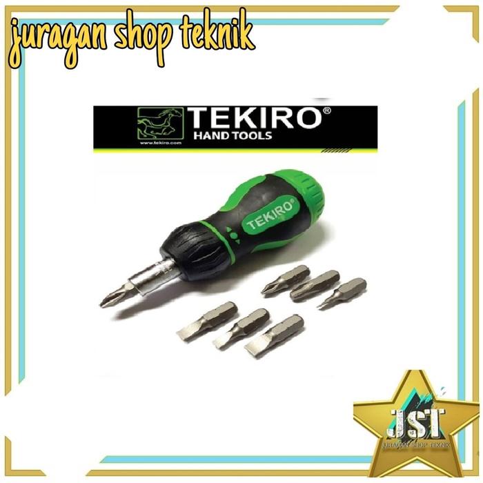 Jual TEKIRO OBENG RACHET SET 7 IN 1 OBENG CEBOL/OBENG RATCHET 7 in 1 ...