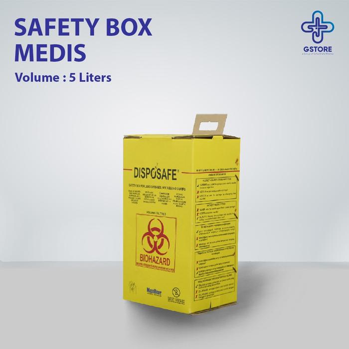 Jual SAFETY BOX MEDIS 5 LITER / TEMPAT SAMPAH MEDIS / TEMPAT LIMBAH ...