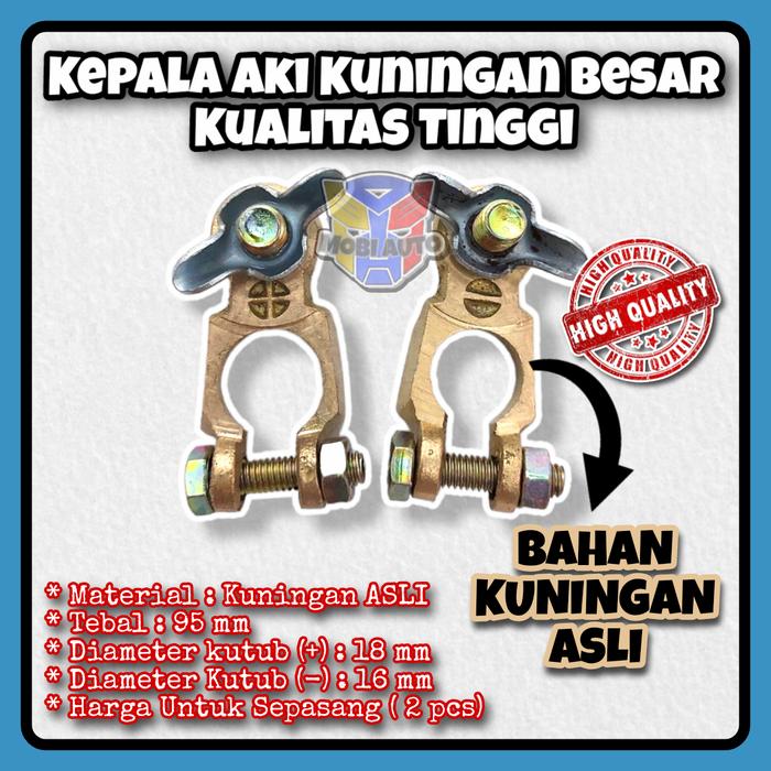 Jual Kepala Aki Kuningan Besar / Klem Accu Kuningan N70 Kualitas Tinggi ...
