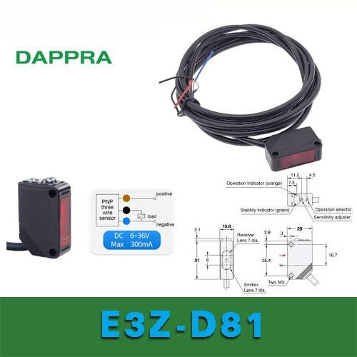 Jual E3Z-D81 100mm PNP DAPPRA Diffuse reflective Photoelectric sensor ...