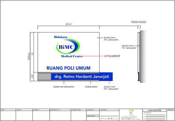 Jual Signage Nama Ruangan Dokter Acrylic 5mm Uk. 20cm x 15cm - Jakarta ...