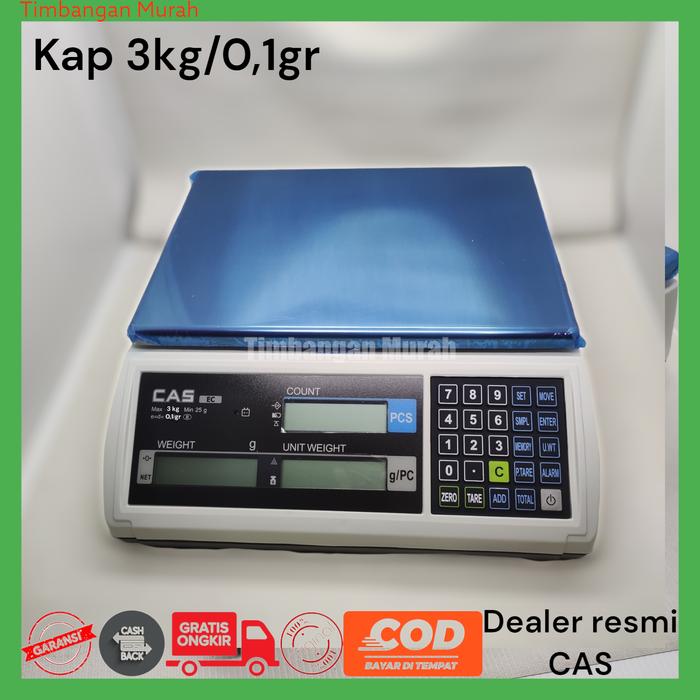 Jual Timbangan Digital, Counting, Industri, Hitung, CAS EC Kap 3kg - 30kg - 3kg/0,1gr - Jakarta ...