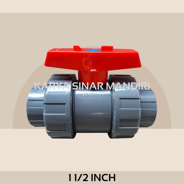 Jual LIMITED DOUBLE UNION BALL VALVE PVC 1 1/2 INCH SOCKET / BALL VALVE ...