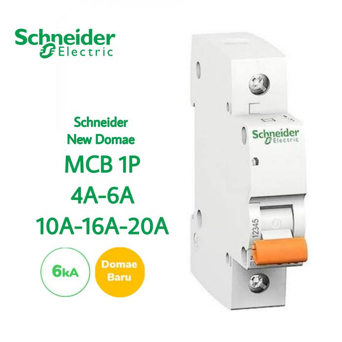 Jual Schneider MCB NEW DOMAE 1P 6A 10A 16A 20A Original Schneider DOMF01110 - 6 A - Jakarta ...