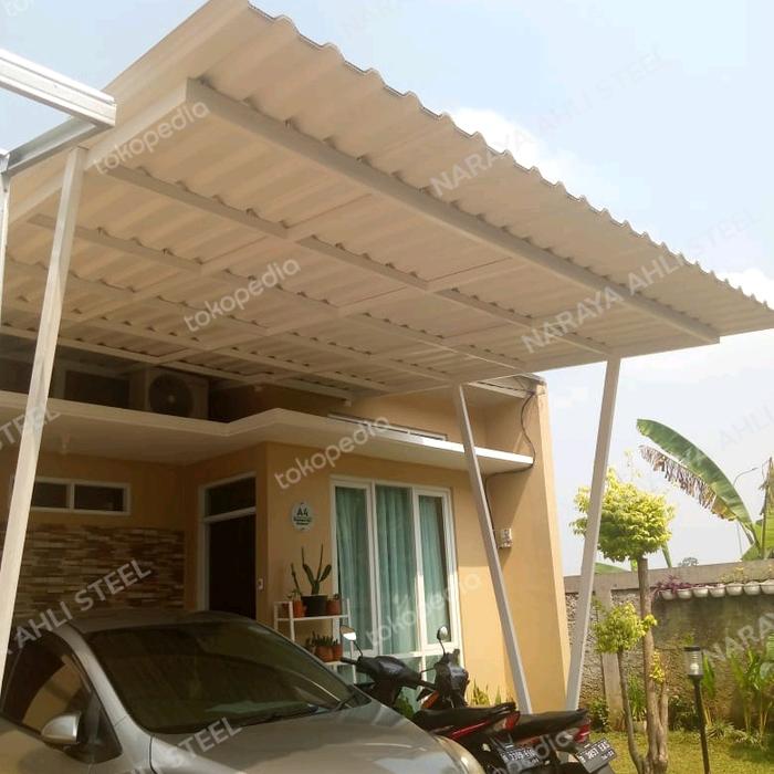 Jual kanopy rangka galvanis atap doble layer twin wall upvc wa ...