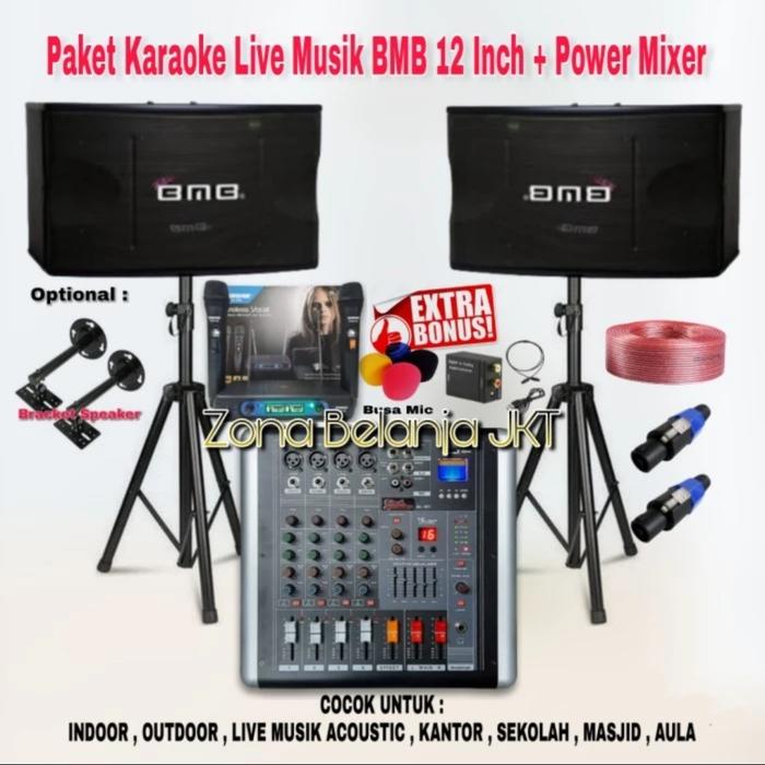 Jual Paket Sound System Speaker BMB 12 Inch + Power Mixer Cocok Buat ...