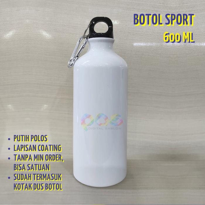 Jual Botol Sport Coating Putih Polos / Botol Sport Sublim - 600ml ...