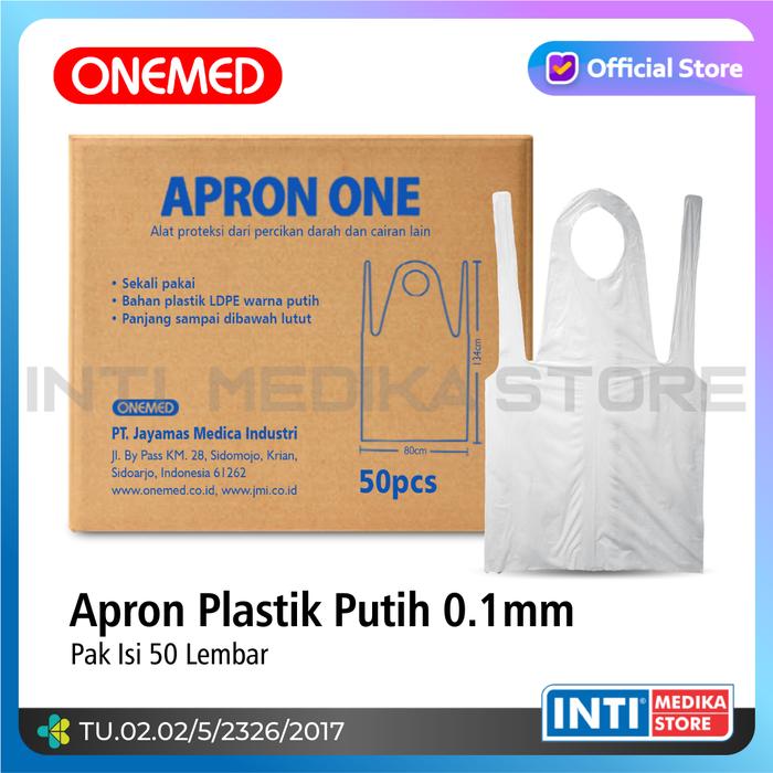 Promo ONEMED - Apron One isi 50 / Disposable Apron / Apron Plastik ...