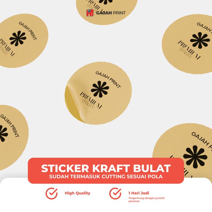Jual Cetak Stiker Label Craft A3 / Sticker kraft + Cutting Kiss Cut ...