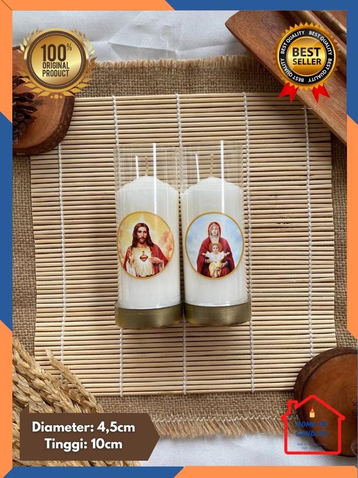 Jual Lilin Doa Misa Altar / Lilin Ibadah Rohani Yesus Maria / 1/2 Kati ...