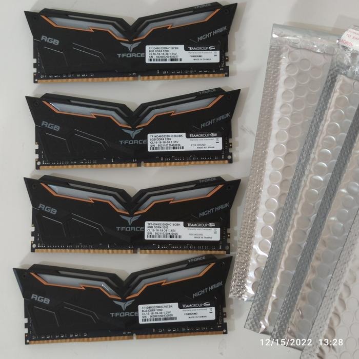 Jual Team T-Force Night Hawk RAM DDR4 RGB PC25600 3200Mhz 8GB (1x8GB ...