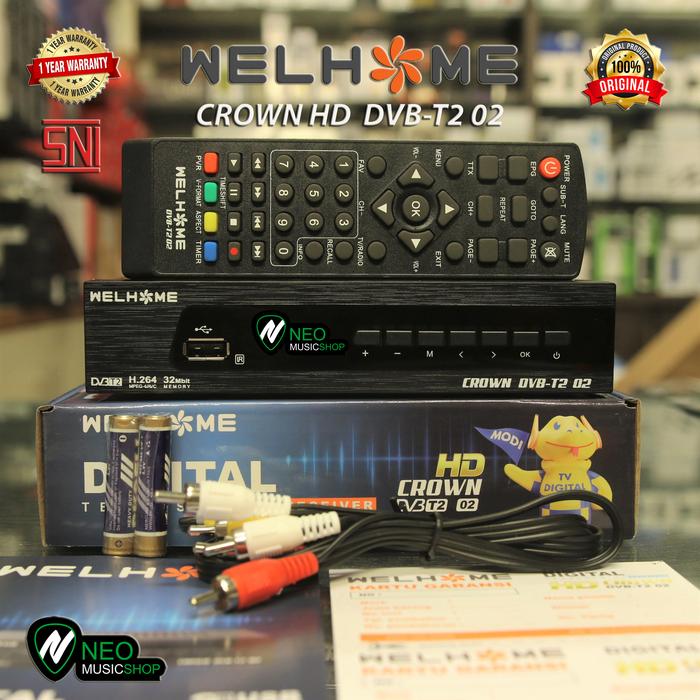Jual Welhome Stb Crown Hd Dvb-t2 02 Set Top Box Digital Premium Edition ...