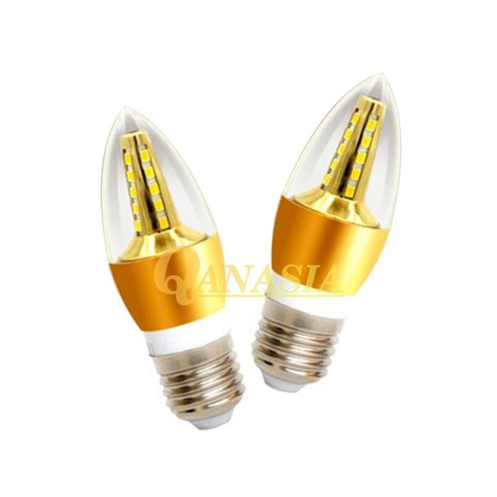 Jual Lampu Hias Candle LED 5W Bohlam Lilin 5 Watt Fitting E27 E14 - E27 GOLD, PUTIH WHITE - Kota ...