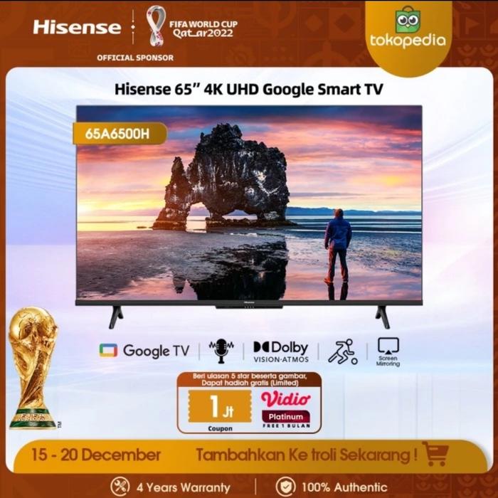 Jual Hisense Google TV Android 65inch 65A6500H UHD 4K HDR Garansi Resmi ...