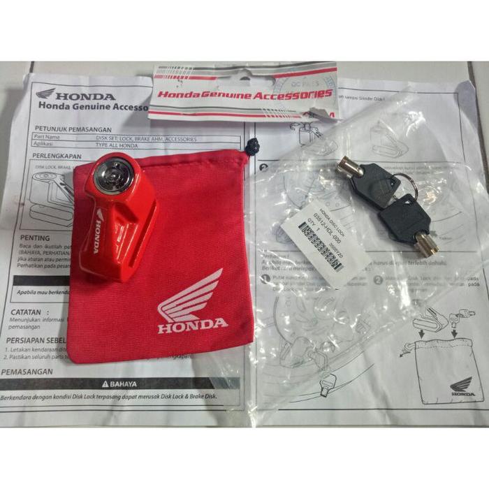 Jual gembok cakram gembok pengaman motor anti maling original honda ...