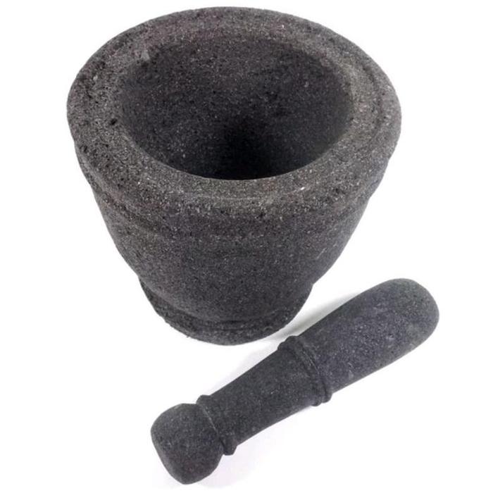 Jual LUMPANG DAN ALU BATU MERAPI DIAMETER 19 CM - LESUNG BATU KHAS ...