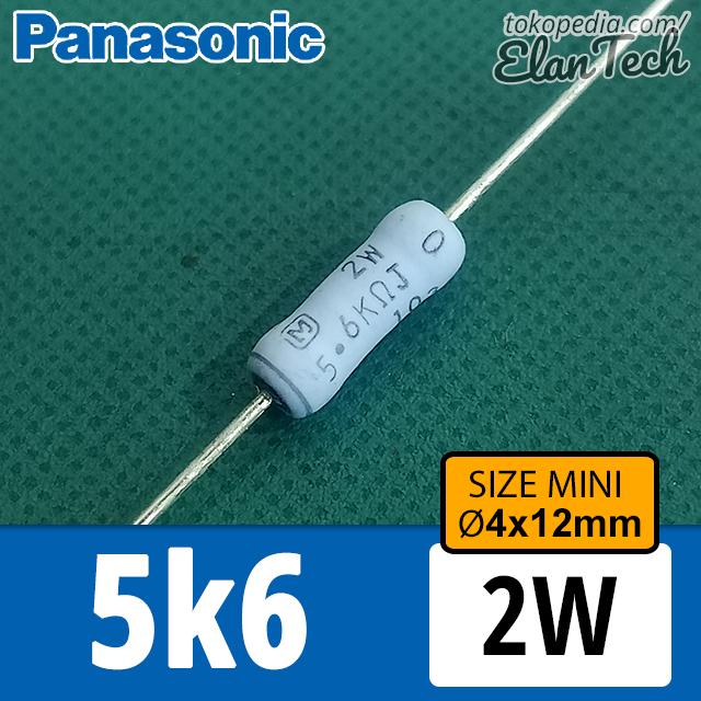 Jual Resistor 5k6 2W Panasonic miniaturized size 1W 5.6 Kilo Ohm ...