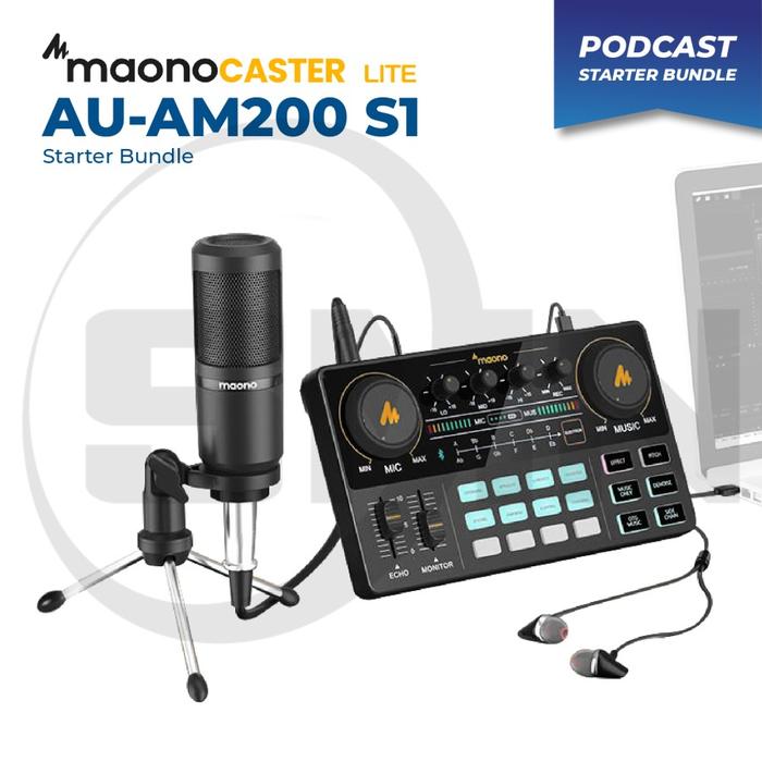 Promo Maono Maonocaster AU-AM200 S1 Lite starter Full set All-In-One ...