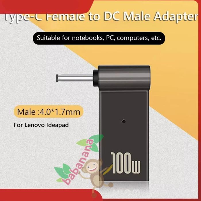 Jual Adapter Charger for Laptop USB Type-C 100 watt to DC Casan ...